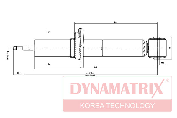 Амортизатор подвески гидравлический (без чашки) DYNAMATRIX DSA441902