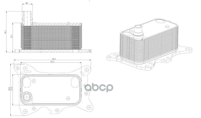 Радиатор масляный MERCEDES A-Series 2.2D 13- NRF арт. 31835