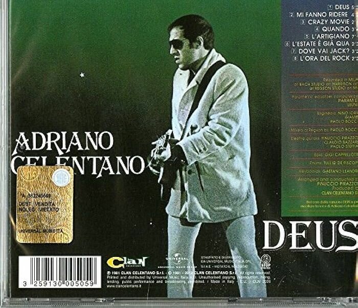 Adriano Celentano. Deus (CD Jewel Case) (Компакт-диск) — фото 1