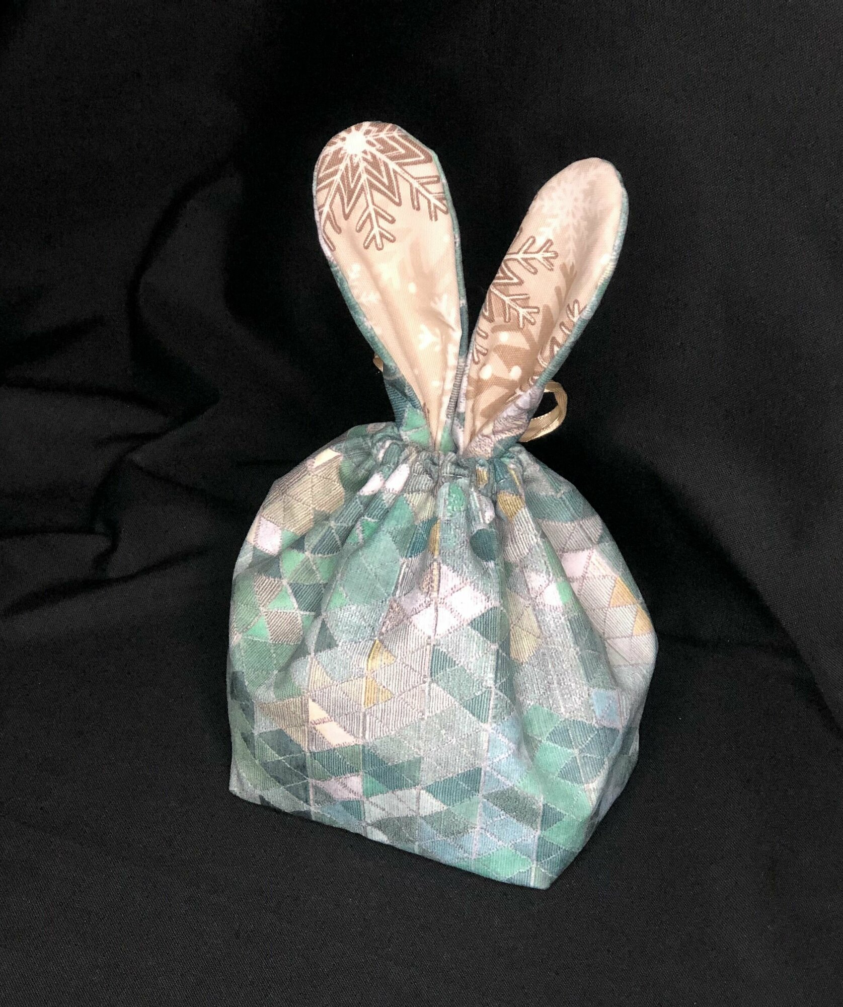 Подарочный мешок "Зайка" MotPro.brothers ,15х13х20, зеленый