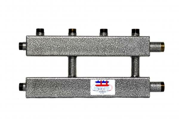 Коллектор гидравлический "Дублер" 3 (2+1) контура 1 1/4"НР*1"НР до 70 кВт RILANO 2К2/1-70