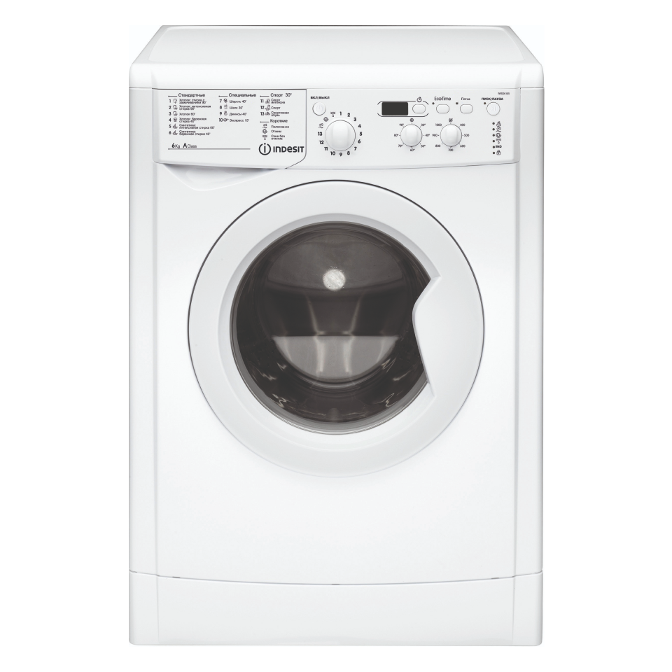 Узкая стиральная машина Indesit IWSD 6105 (CIS) L, белый, 6 кг, 1000 об ...