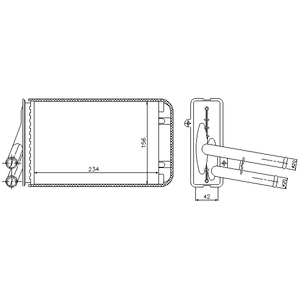 NISSENS 70229 (70229_NS / 8D1819030B / 8D2819030) радиатор печкиrhd\ Audi (Ауди) a4, VW Passat (Пассат) 1.6-2.8 / 1.9tdi 94