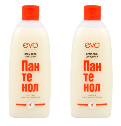 Крем-гель для душа Evo, пантенол, для сухой и чувствительной кожи, 400 мл, 2 шт