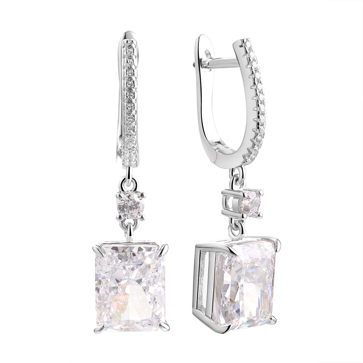 Серьги, серебро, 925 проба, фианит