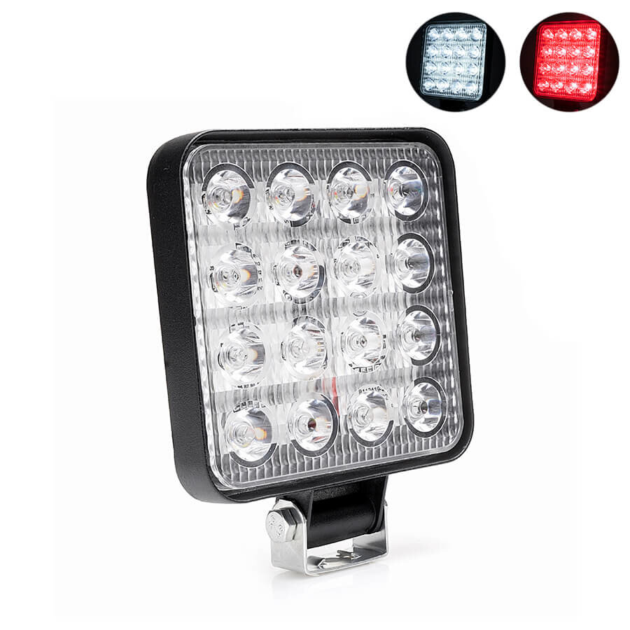 Светодиодная фара-стробоскоп Super Slim 16 SMD 3030 48W Spot 30° белый + красный свет