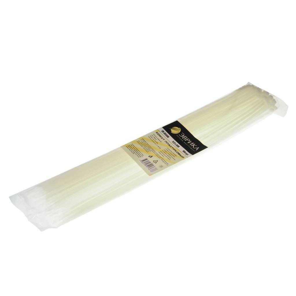 Хомут-стяжка 500х5.0 пластик белый (100шт.) Эврика