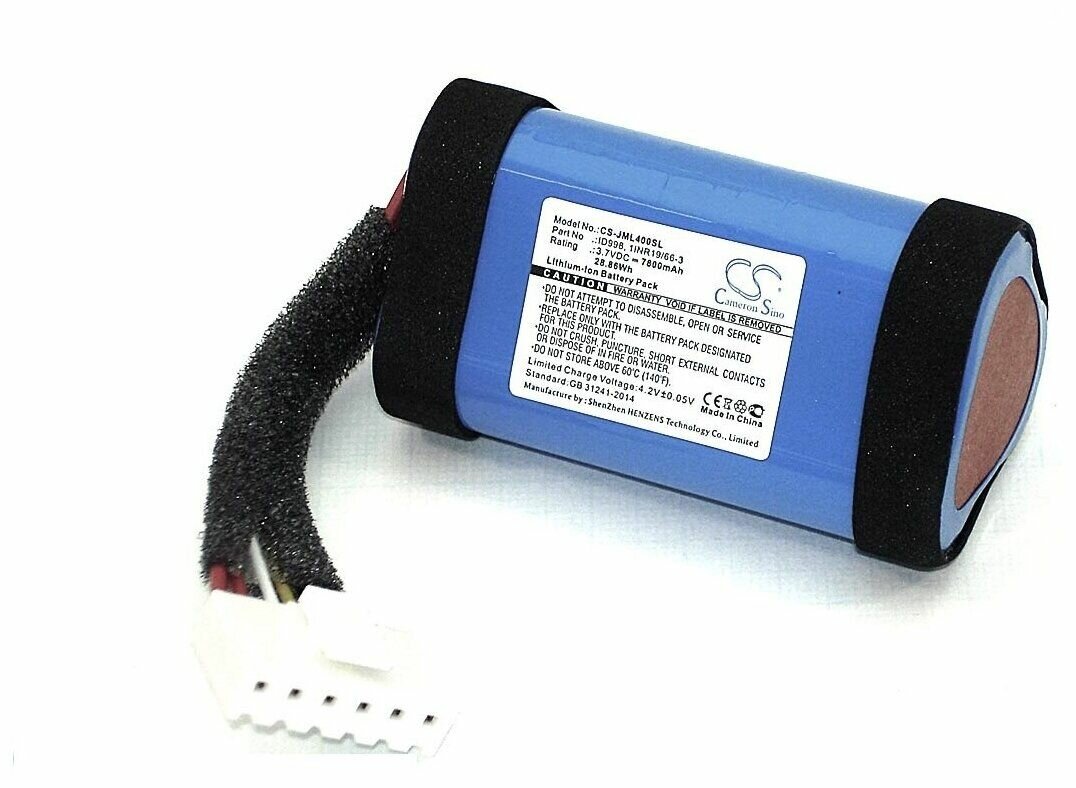 Аккумулятор для акустики JBL Charge 4, ID998, SUN-INTE-118, CS-JML400SL, 3.7V, 7800mAh, код mb075377