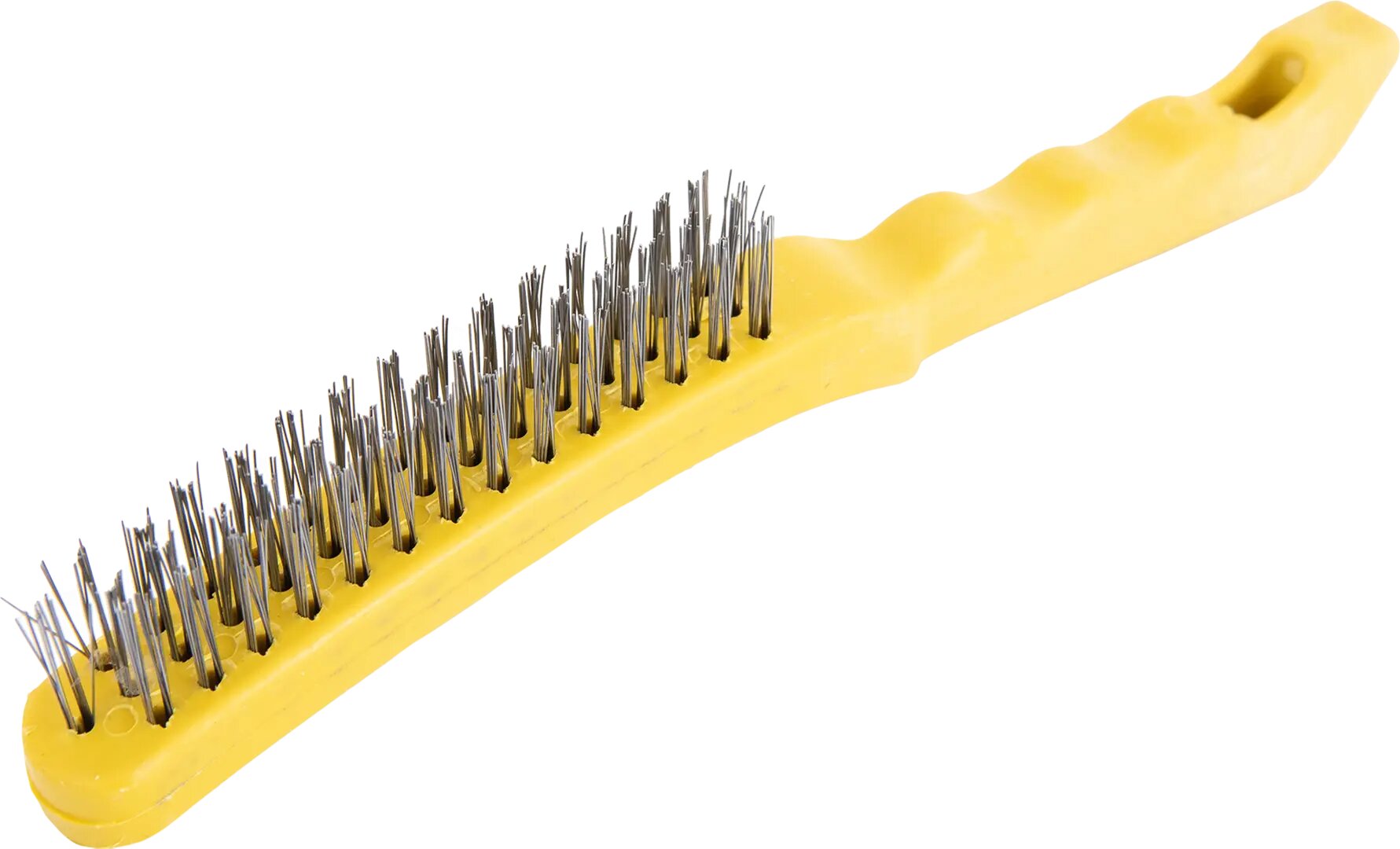 Щетка по металлу трехрядная пластиковая ручка 240 мм