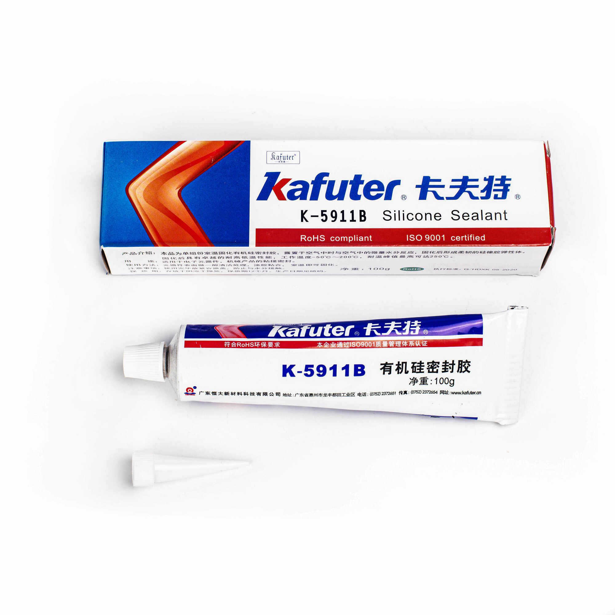 Клей герметик автомобильный Kafuter K-5911B универсальный, силиконовый, черный