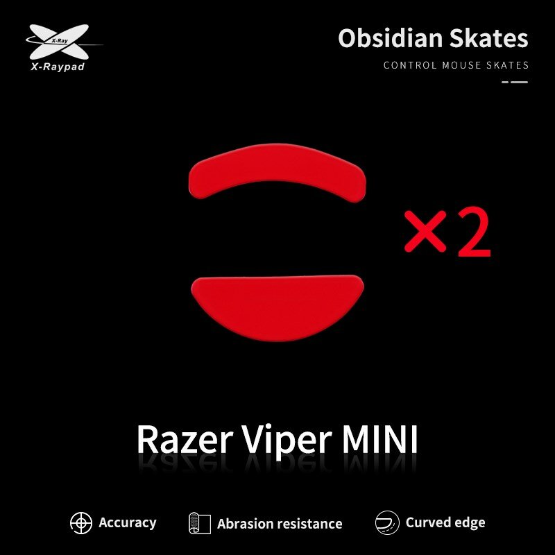 Ножки для мыши (глайды) X-raypad Obsidian для Razer Viper mini, комплект из 2-х наборов