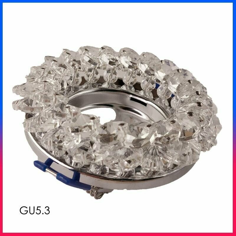 Потолочный светильник Точечный Врезной MR16 GU5.3 Прозрачный кристалл D90х25мм