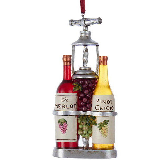 Елочная игрушка Бутылочки Вина - Wine and Friends: Винная Дегустация 8 см, подвеска, Kurts Adler (Куртс Адлер), C6759-2