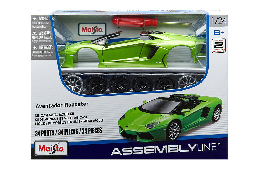 Модель сборная MAISTO Lamborghini aventador lp 700-4 roadster spal / ламборгини авентадор зеленая (сборка без клея)