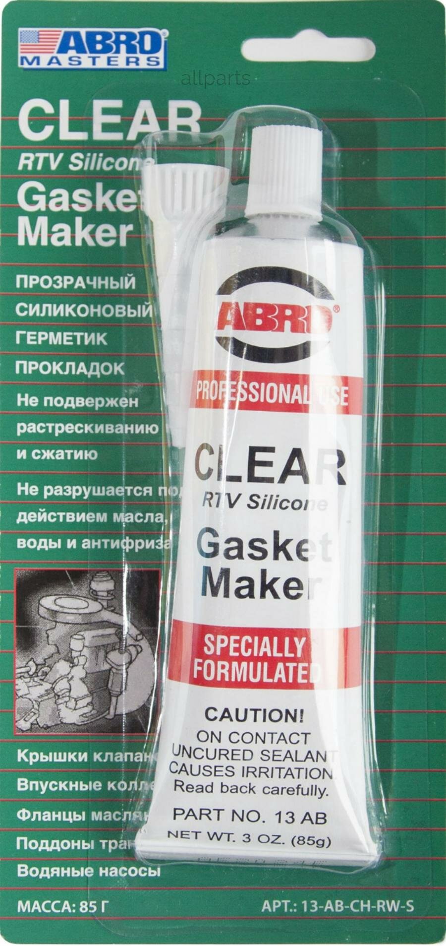 ABRO 13ABCHRWS герметик прокладок! прозрачный 85гр Abro Masters (узкий блистер)\