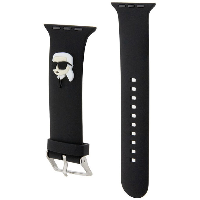 Ремешок CG Mobile Lagerfeld 3D Rubber NFT Karl Head для Apple Watch 38/40/41 мм чёрный