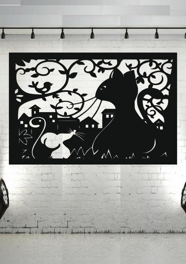 Панно "Кот и Мышонок"