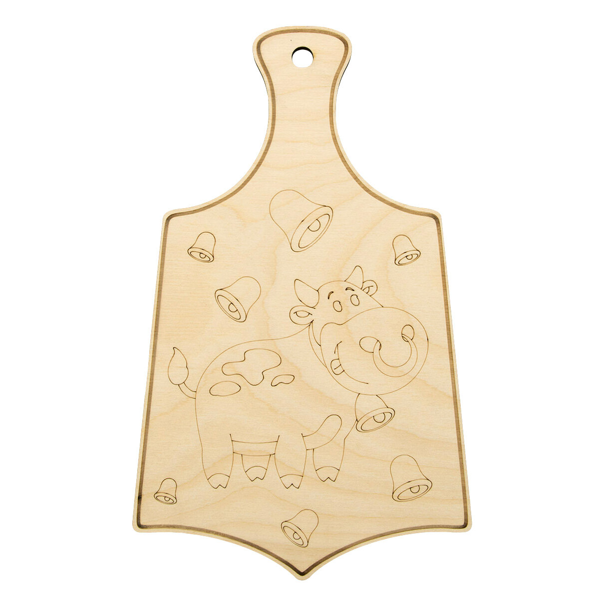 Заготовка деревянная для росписи доска 'Бычок и колокольчики', 26,5*16*0,6 см, Astra&Craft