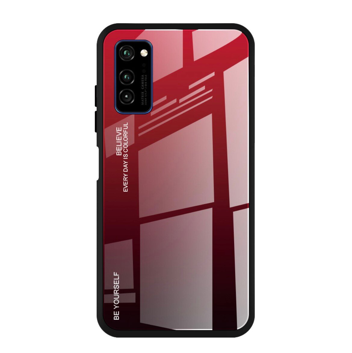 Чехол-бампер MyPads для Xiaomi Mi 10 Lite 5G стеклянный из закаленного стекла с эффектом градиент зеркальный блестящий переливающийся красный