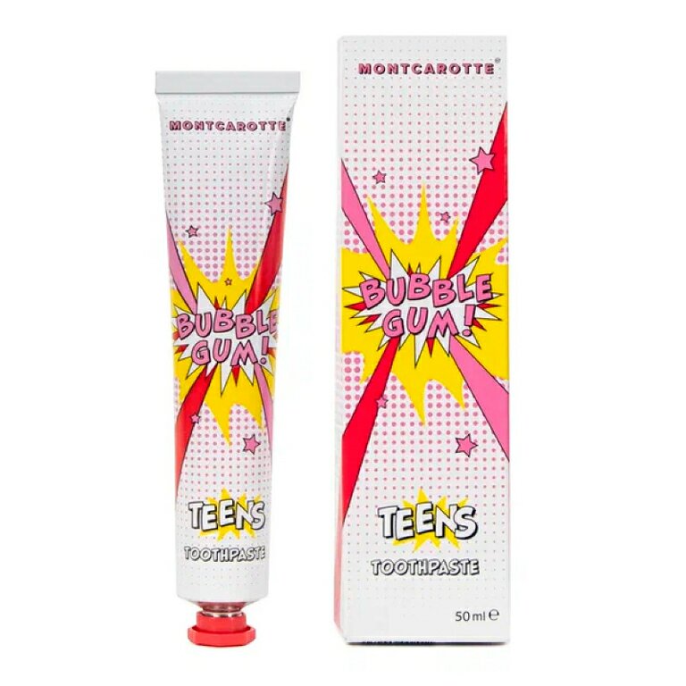 MONTCAROTTE TEENS Bubblegum Toothpaste Зубная паста 7+ со вкусом Бабл Гам TEENS 50 мл