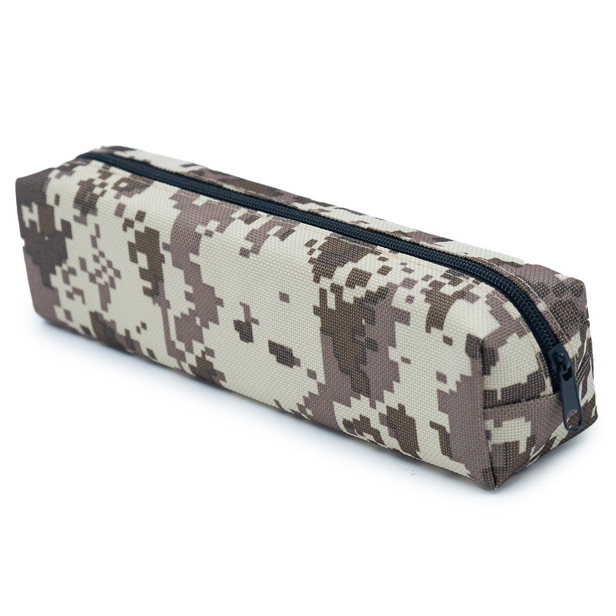 Пенал школьный для мальчика тубус, мягкий, на молнии, 20,6х4,5х4,5 см, Darvish (милитари 2)