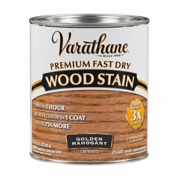 Varathane Premium Fast Dry Wood Stain тонирующее прозрачное масло для дерева (золотой махагон, 0,946 л)