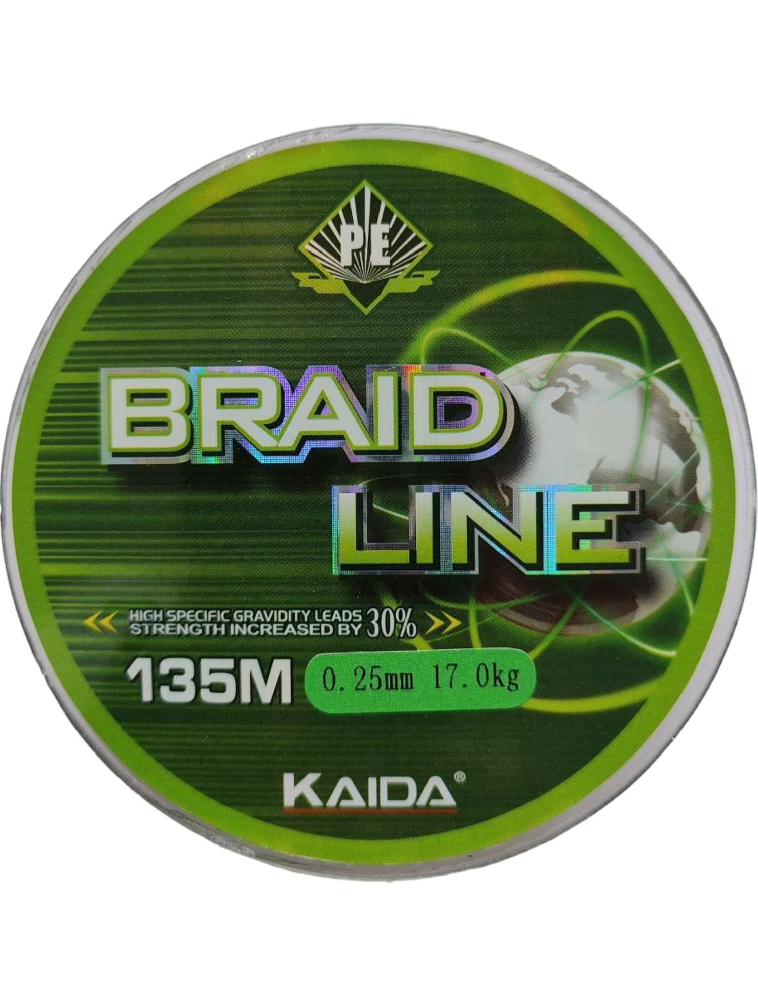 Плетеный шнур BRAID LINE Каида green 135m 0,25 мм 17.0кг