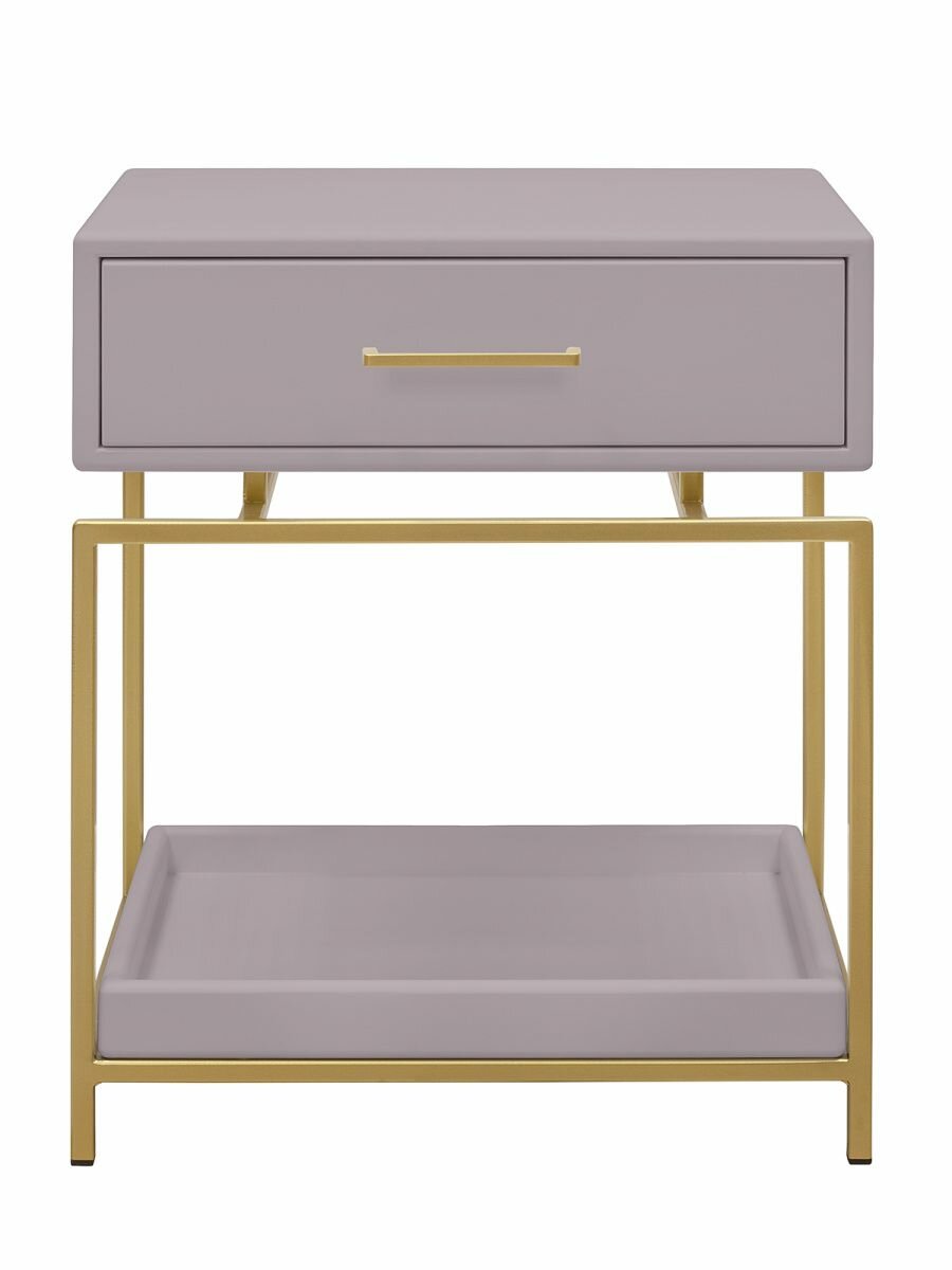 Тумба прикроватная, 500x375x620, МДФ LATTE, золотая, KARIN MINI,