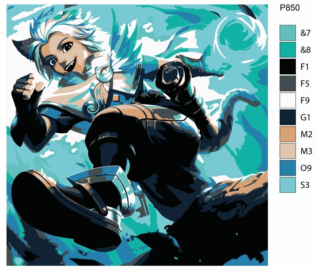 Детская картина по номерам P850 "Игра Mobile Legends. Харит" 30x30