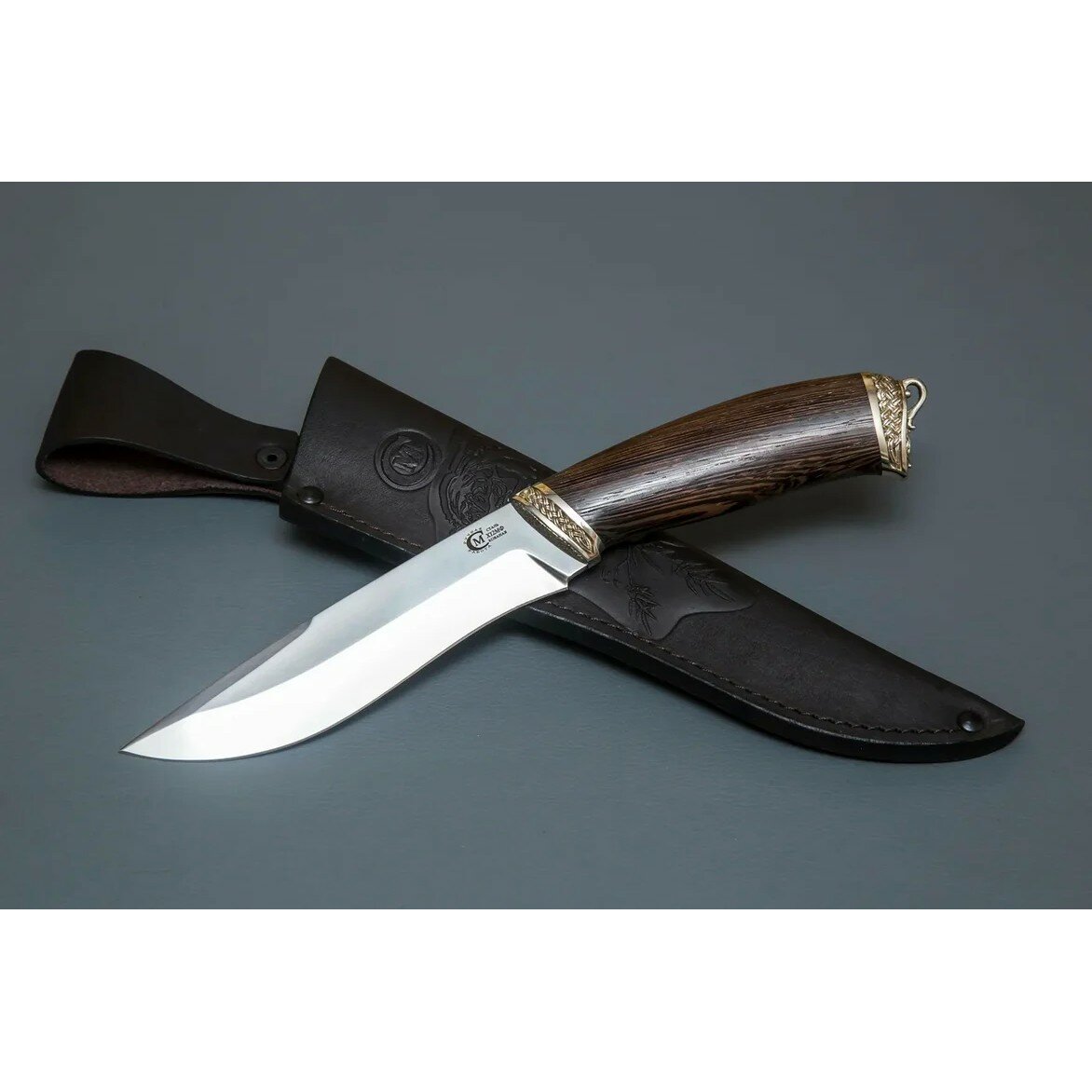 Туристический нож Беркут CH006-6, сталь Х12МФ, рукоять венге, литье мельхиор