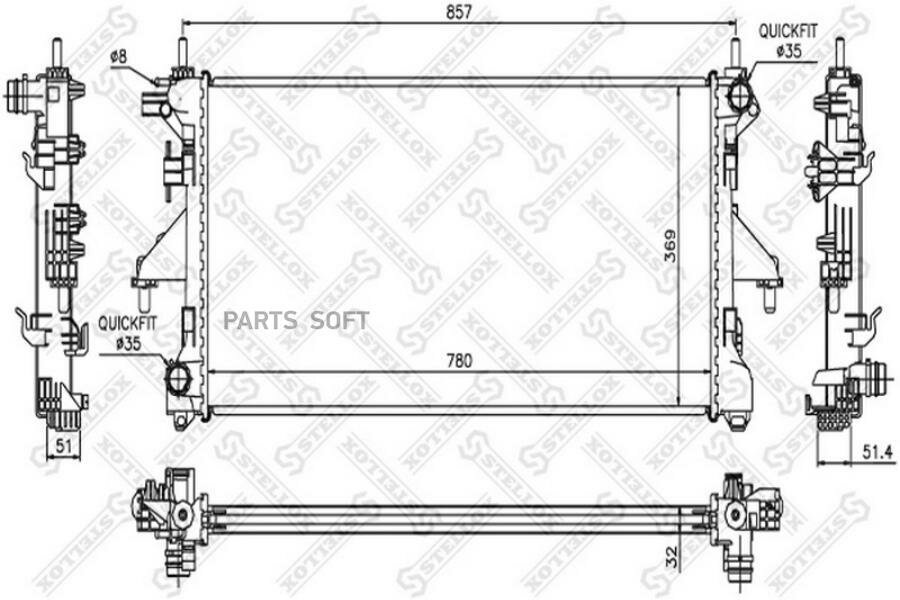STELLOX 10-25355-SX Радиатор системы охлаждения МКПП