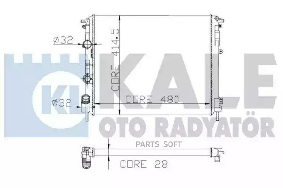 KALE 205700 Радиатор двигателя RENAULT CLIO II/ CLIO SYMBOL I/ KANGOO ()