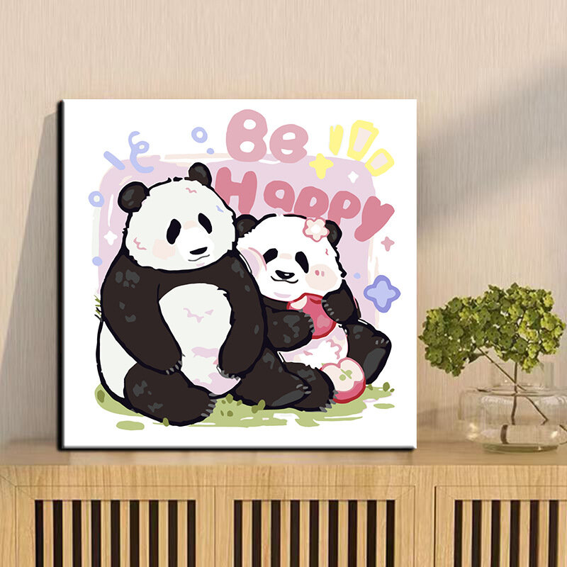 Картина по номерам, панда, 20*20