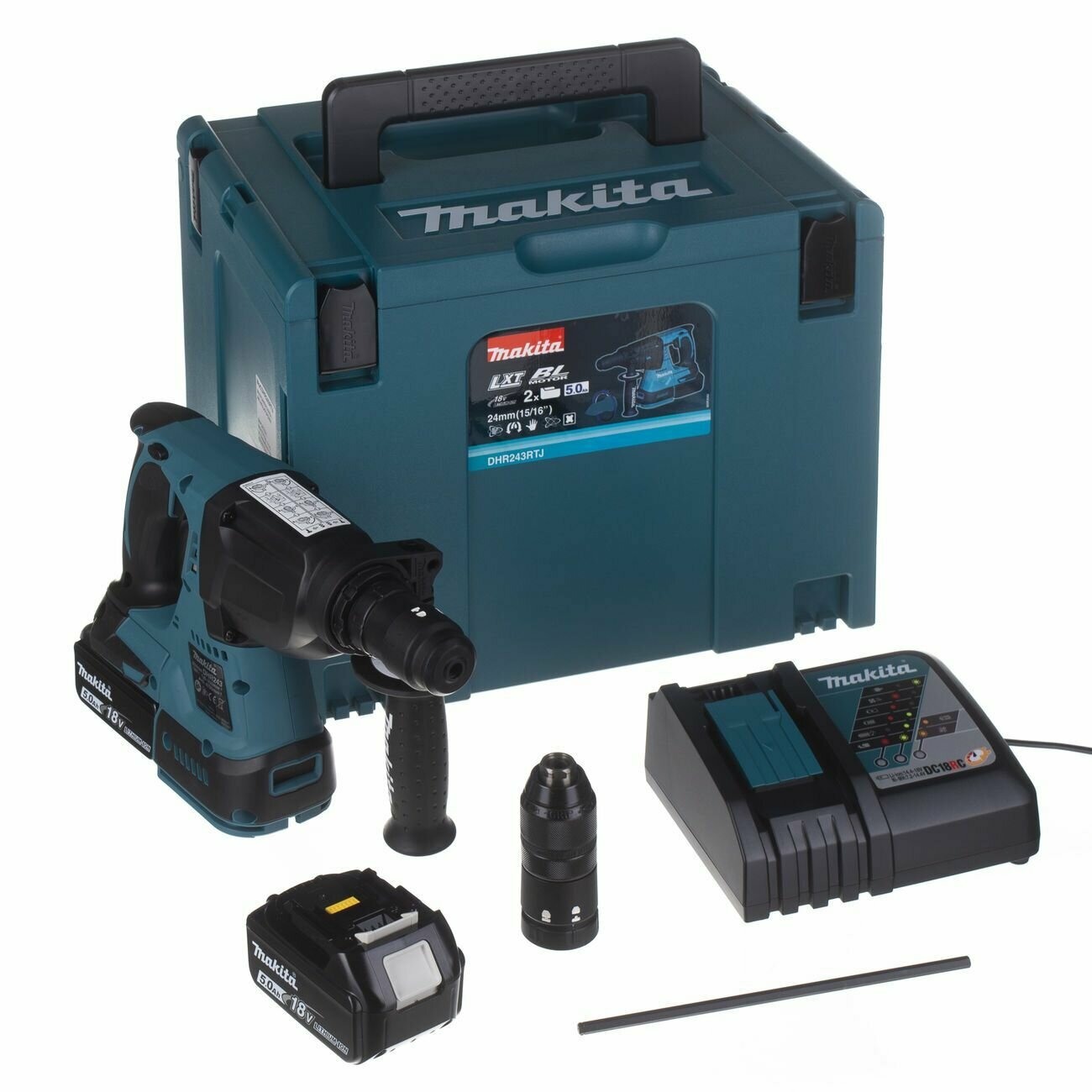 Перфоратор Makita DHR243RTJ От аккумулятора, 2 акк.