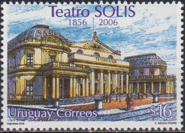 Почтовые марки Уругвай 2006г. "150 лет Театру Солис, Монтевидео" Театр MNH