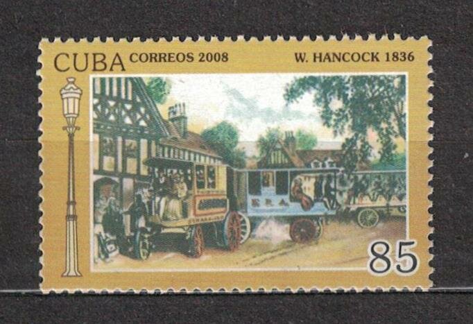 Почтовые марки Куба 2008г. "Паровой автобус" Автобусы MNH