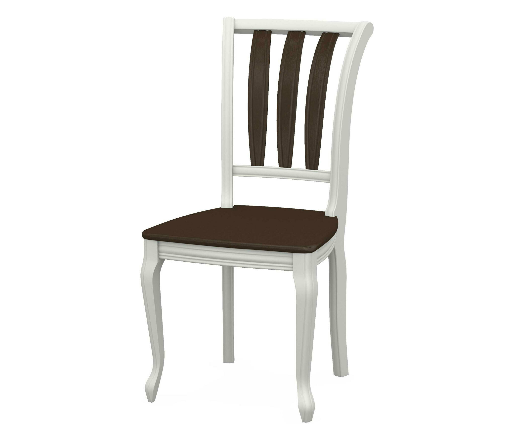 Стул Кабриоль, Жесткий, Эмаль белая/Орех темный