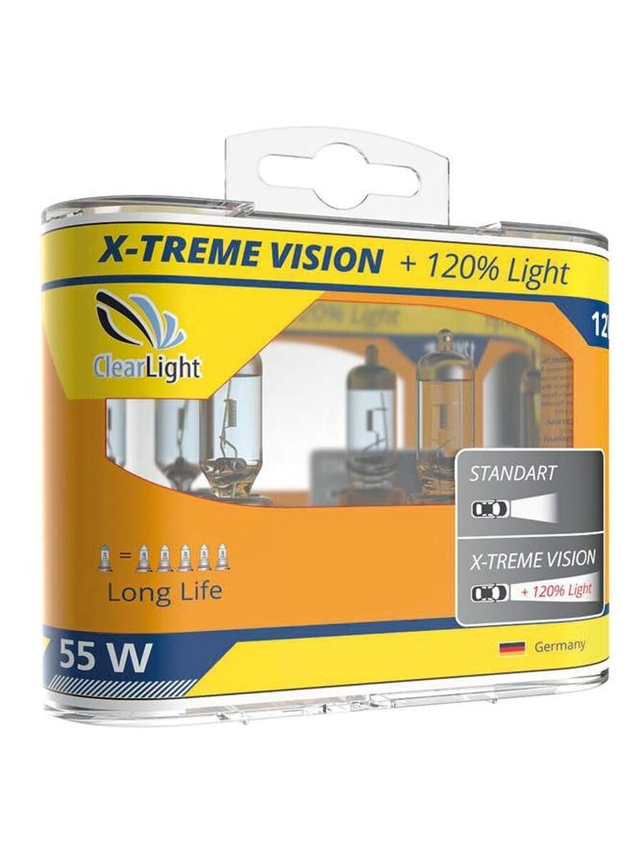 Галогенная лампа Clearlight H9 X-treme Vision 120% Light 2 шт