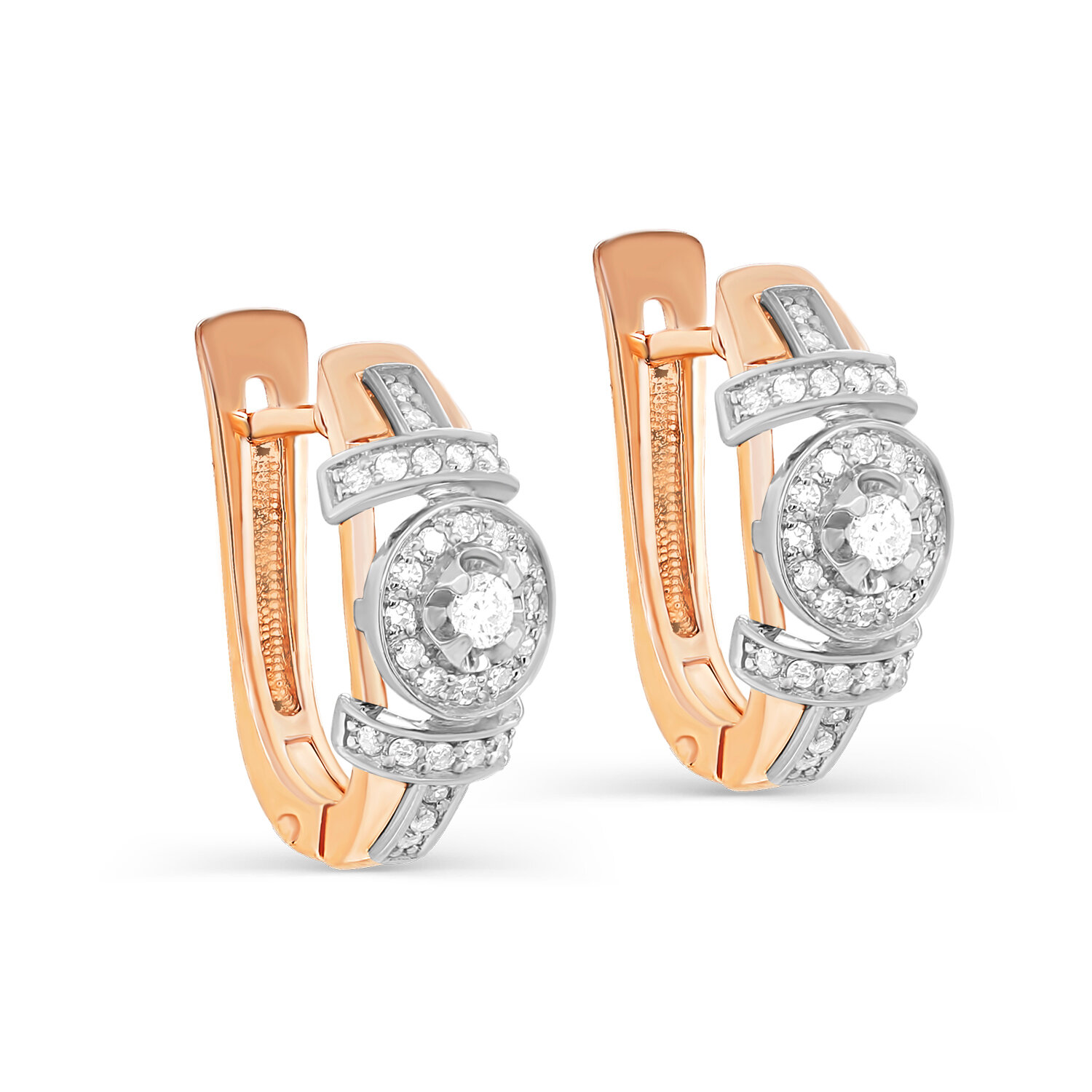 Серьги JEWELIN, красное золото, 585 проба, бриллиант
