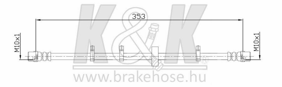 FT0338 K&K Шланг тормозной передн VOLKSWAGEN: T4 98-03