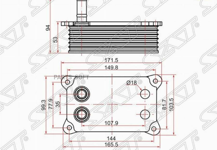 Радиатор масляный Ford Mondeo 00-07 / Jaguar X-Type 01-07 SAT ST-1477141 | цена за 1 шт