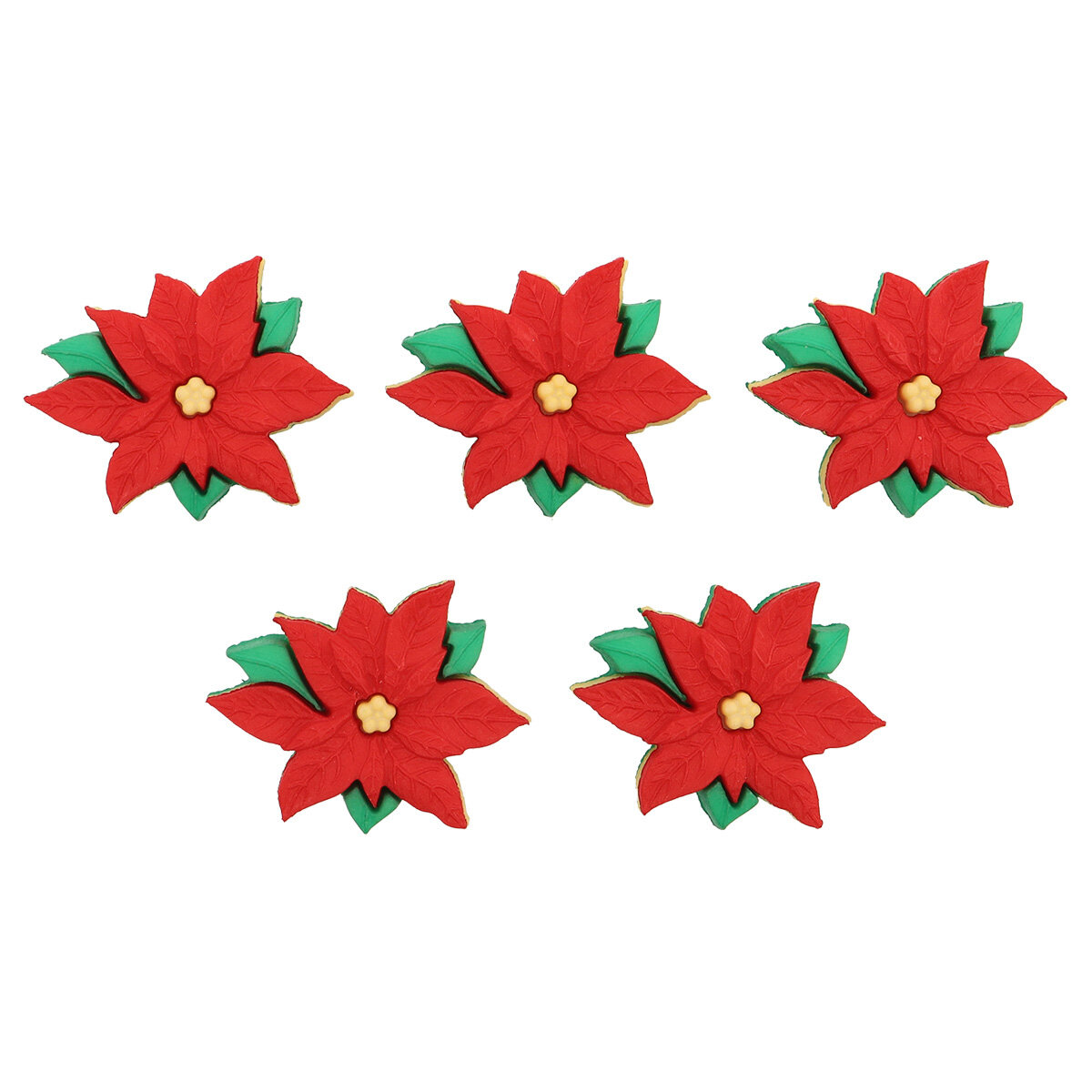 Пуговицы фигурные декоративные Dress It Up 'Красная пуансеттия', пластик, 5 шт