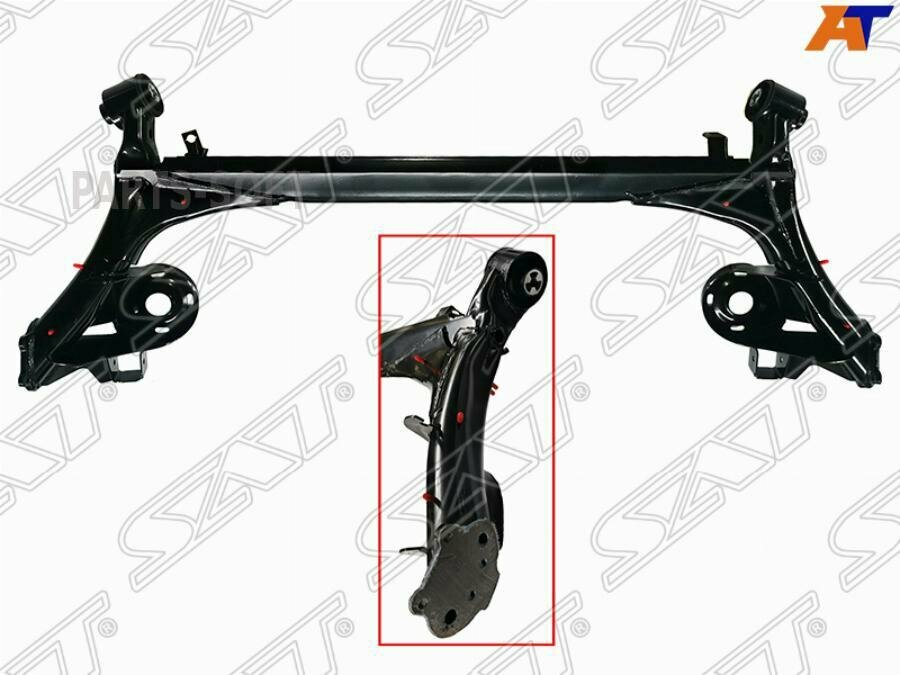 Балка задняя (Тормоза барабанные) Skoda Rapid 12-20 / Volkswagen Polo 09-22 Sat арт. ST-VWP6-802-A0