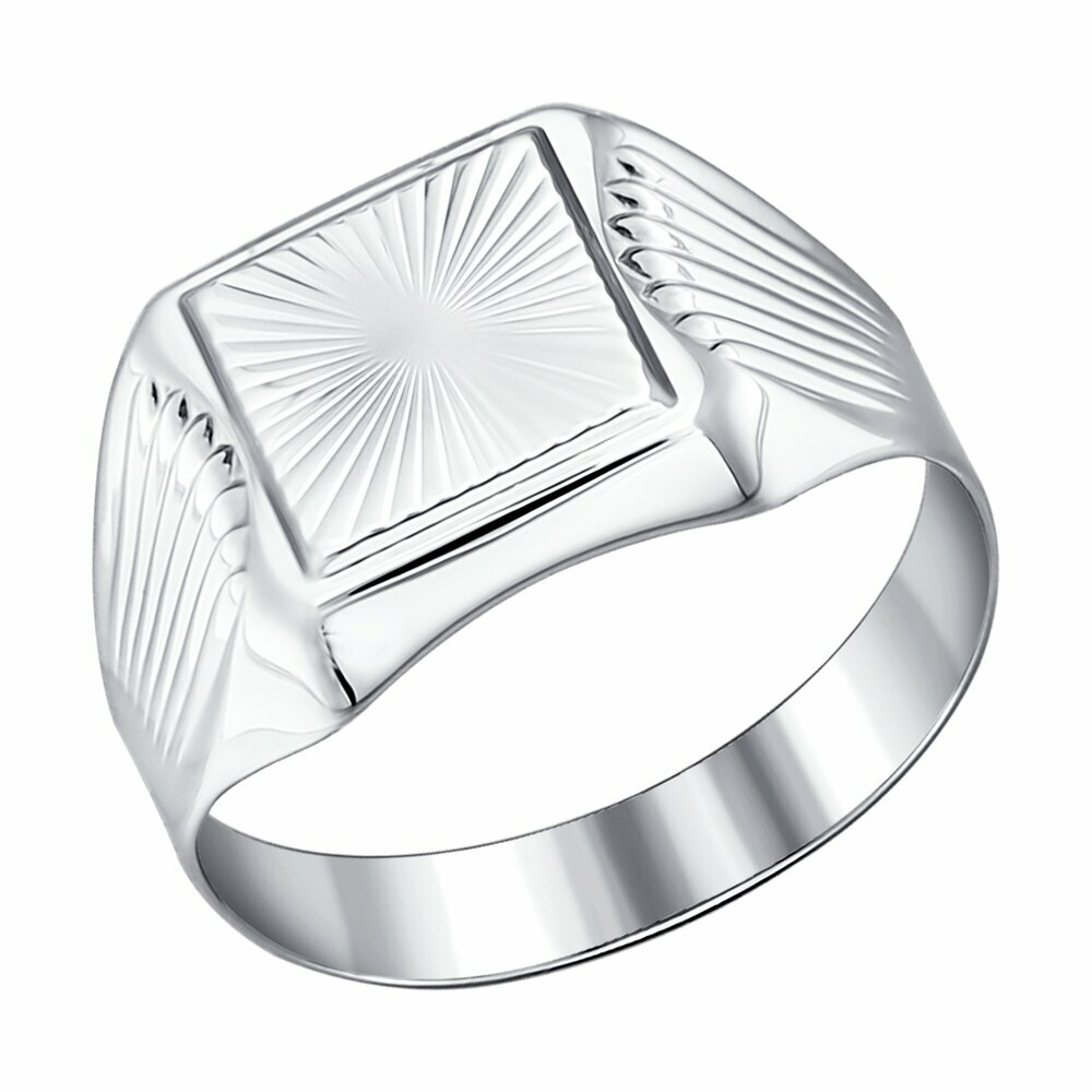 Печатка, серебро, 925 проба, родирование