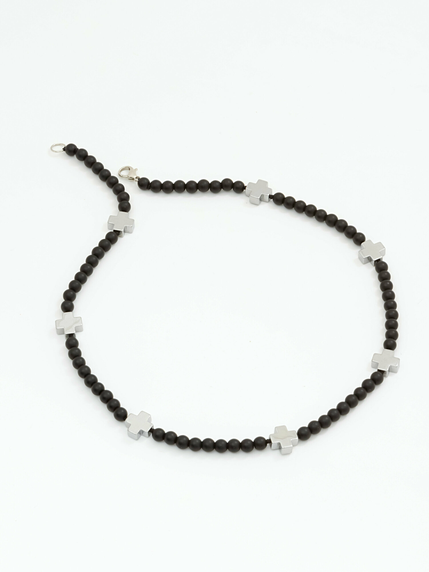 Бусы, гематит, агат синтетический