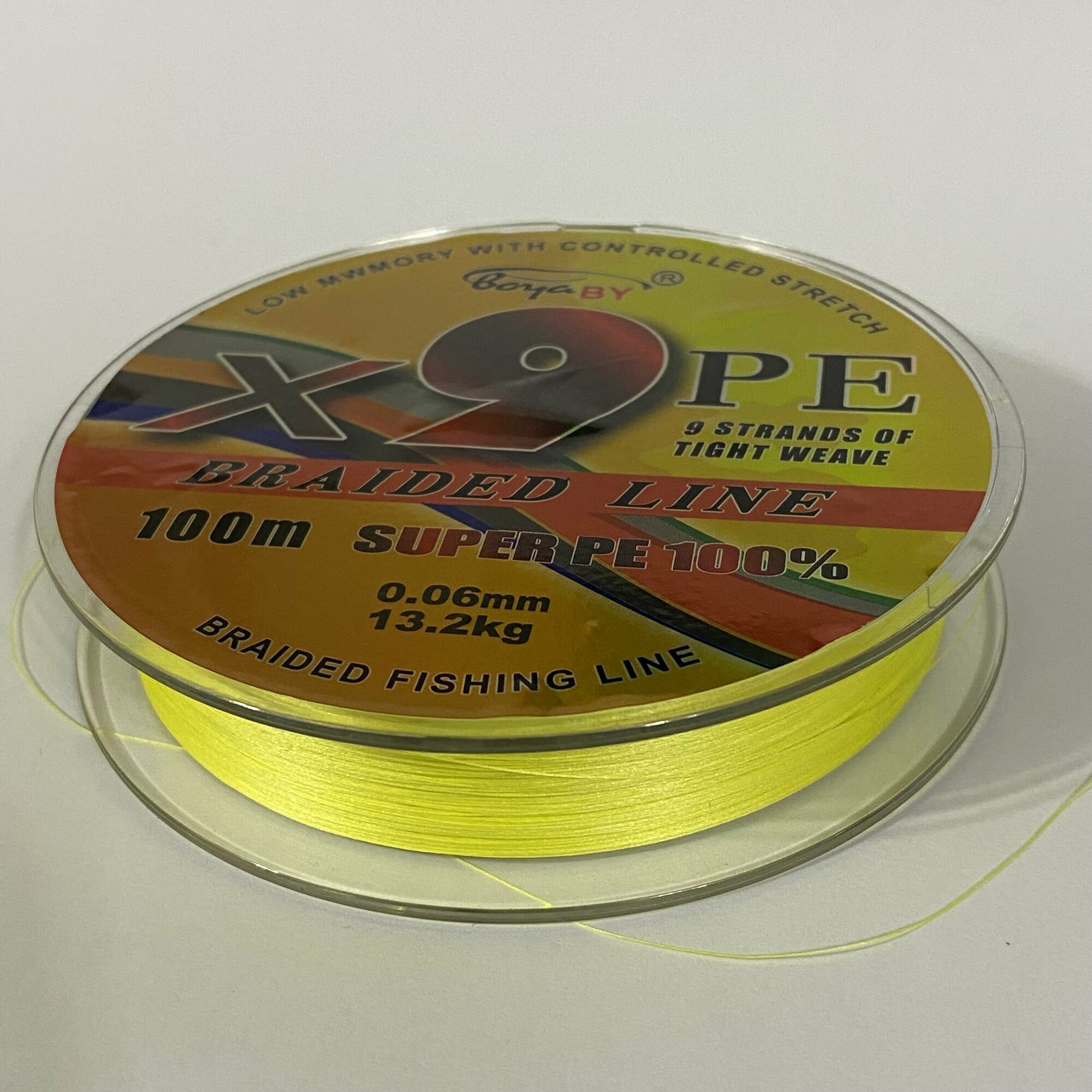 Шнур плетеный 100 м X9PE 0.14 мм желтый