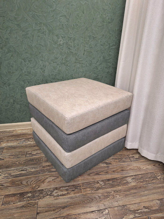 Пуф-матрас раскладной бескаркасный, To Dream, Дюна стел-бриллиант, 50х47х40 см