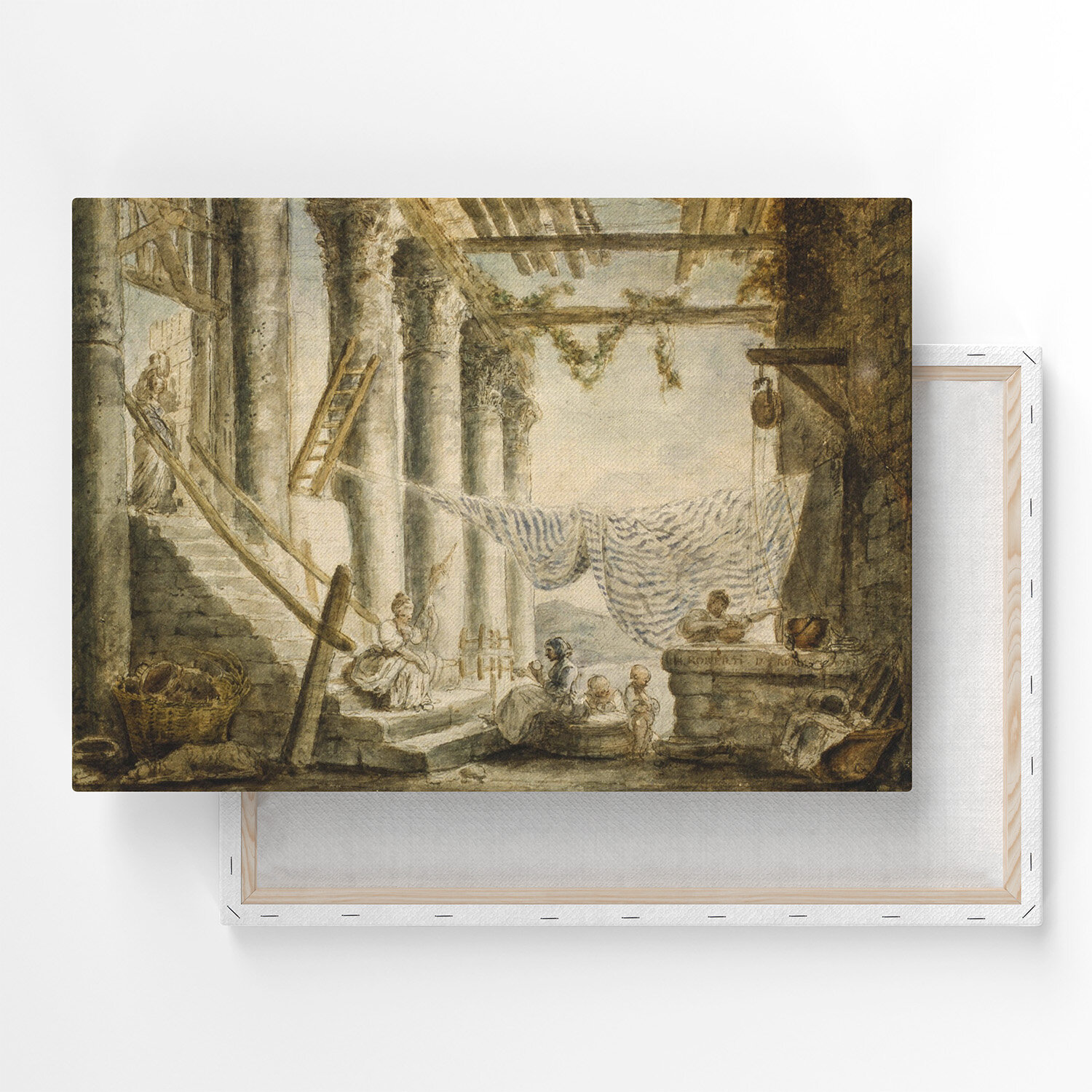 Картина на холсте, репродукция / Юбер Робер - Ruins of Jupiters temple / Размер 40 x 53 см