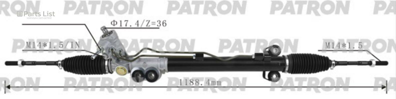 Рейка рулевая INFINITI FX35 S50 INFINITI QX70 S50 04-08 PATRON арт. PSG3065
