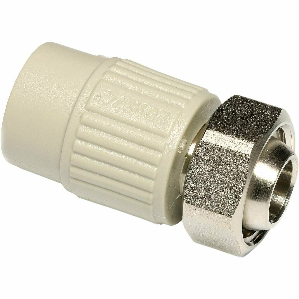 Муфта 20х3/4 полипропиленовая комбинированная с накидной гайкой под евроконус ППР Ekoplastik